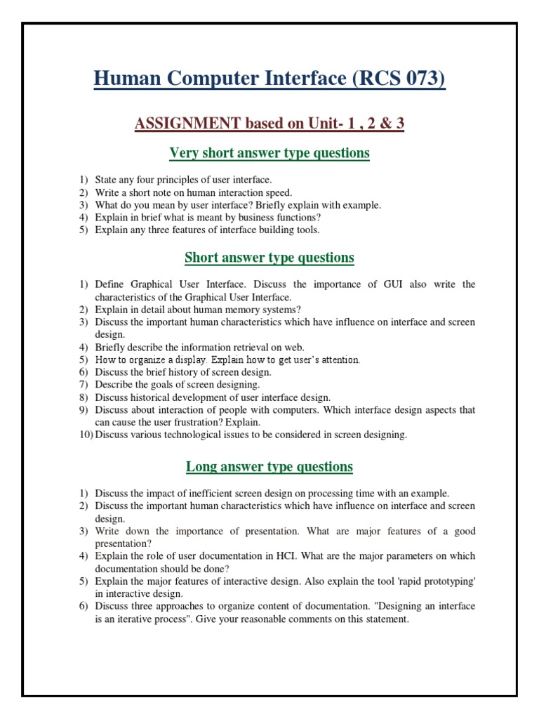 Assignment Hci PDF | PDF