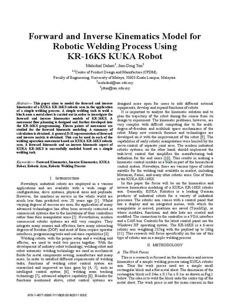 Forward and Inverse Kinematics Model For PDF | PDF | Cartesian ...