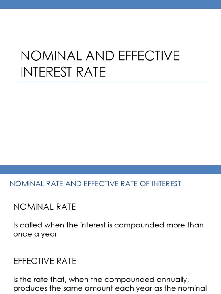 Nominal vs Effective Interest Rates Explained | PDF | Compound Interest ...