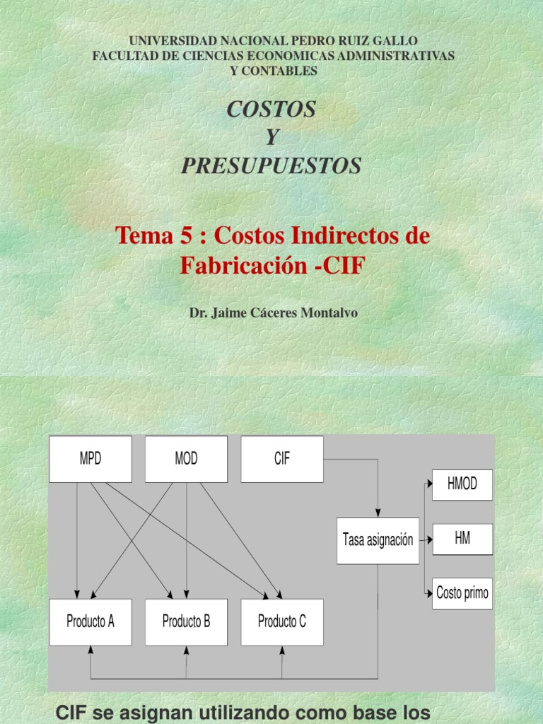 Costos indirectos de fabricación (CIF | PDF | Depreciación | Presupuesto
