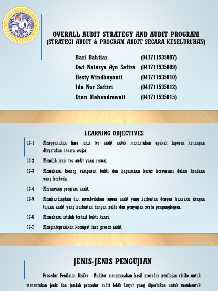 Overall Audit Strategy&audit Program | PDF