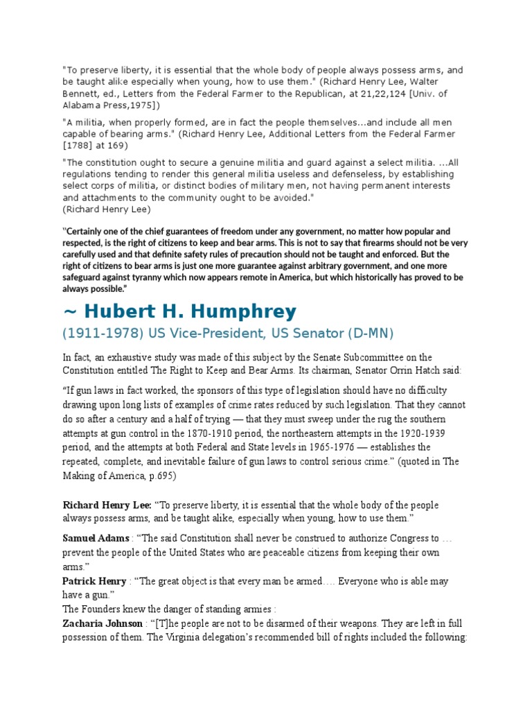 Quotes On 2A | PDF | Second Amendment To The United States Constitution ...