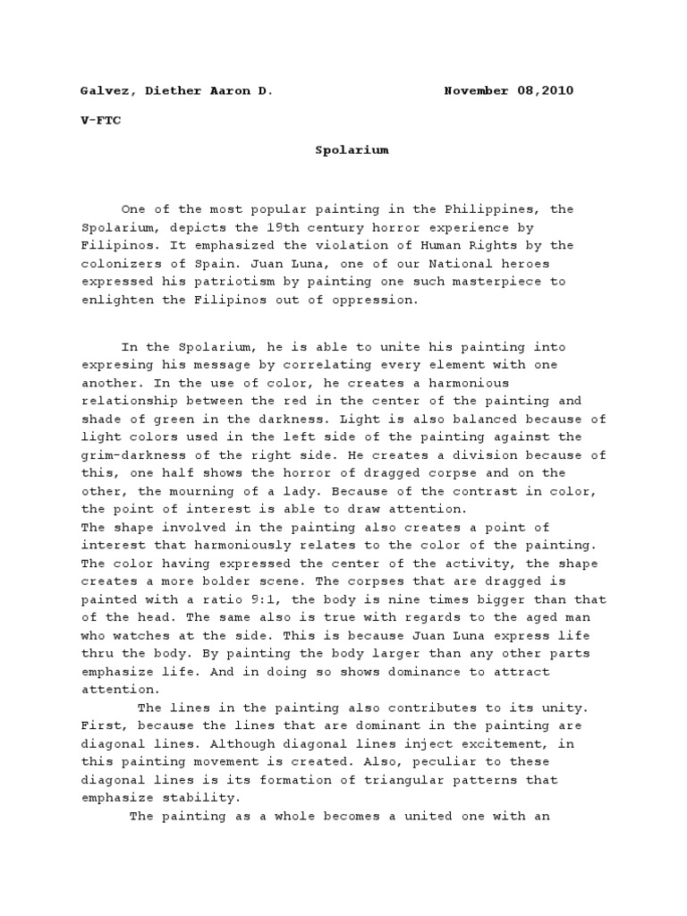 Spolarium | PDF | Paintings | Plastic Arts