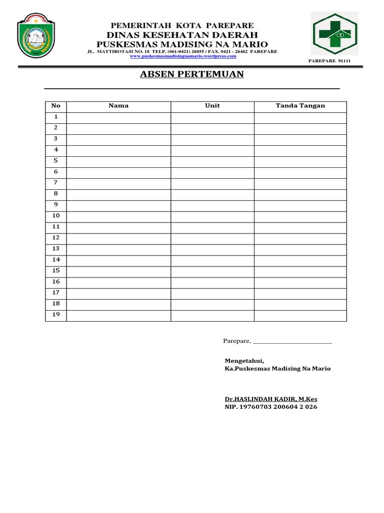 Absen Pertemuan | PDF