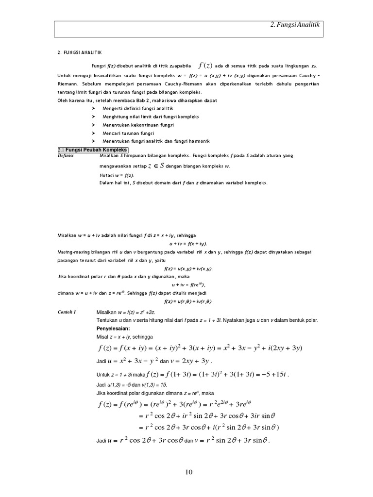 Analisis Kompleks Fungsi Analitik - PDF Dikonversi | PDF