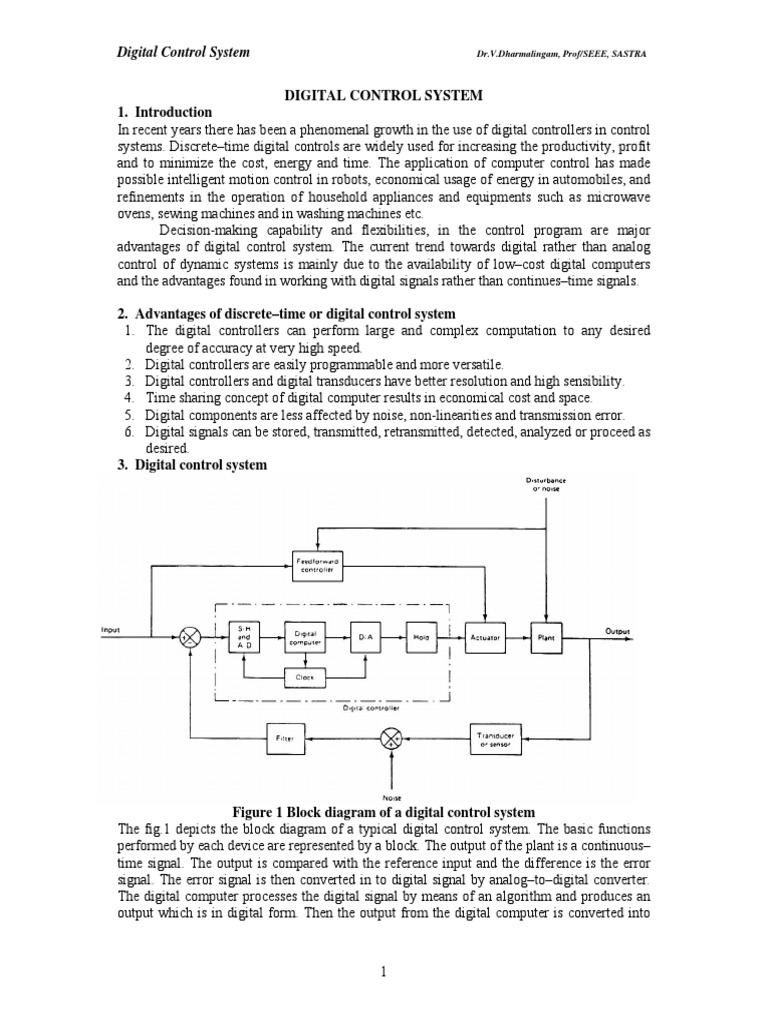 Digital Control System-1 | Download Free PDF | Discrete Time And Continuous Time | Sampling ...