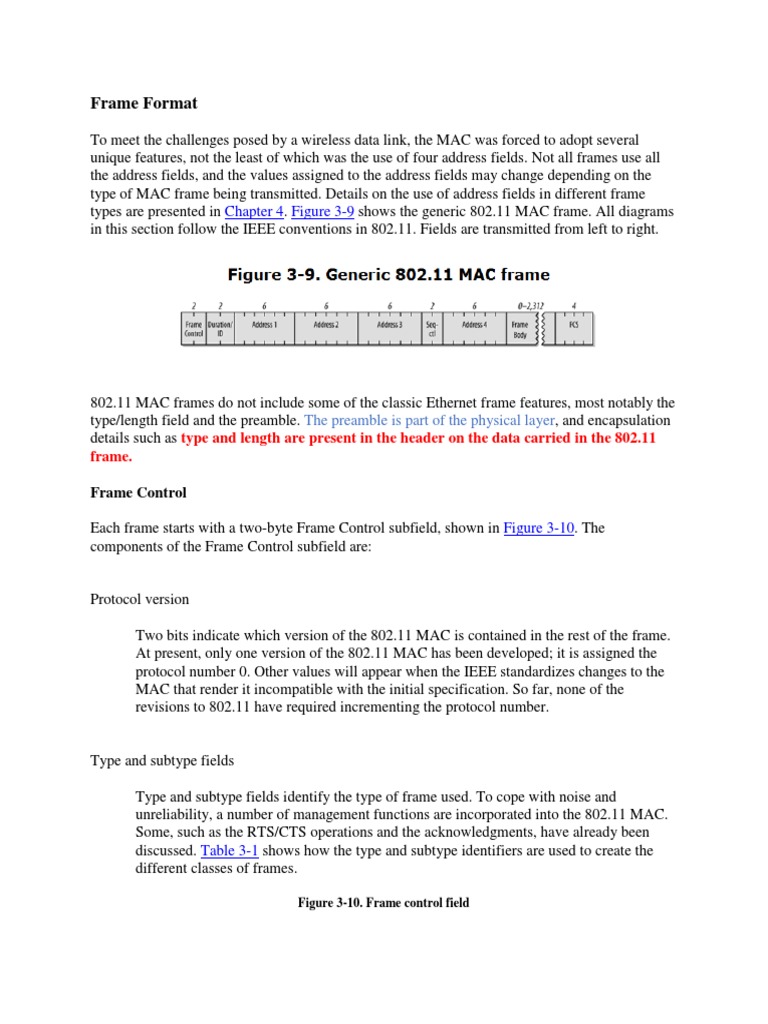 Wireless 802.11 Frame Format | PDF | Ieee 802.11 | Wireless Lan