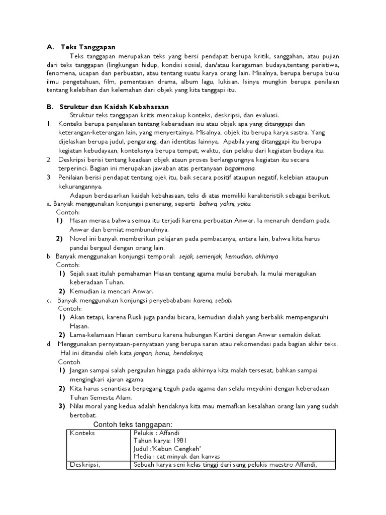 Panduan Menulis Teks Tanggapan | PDF