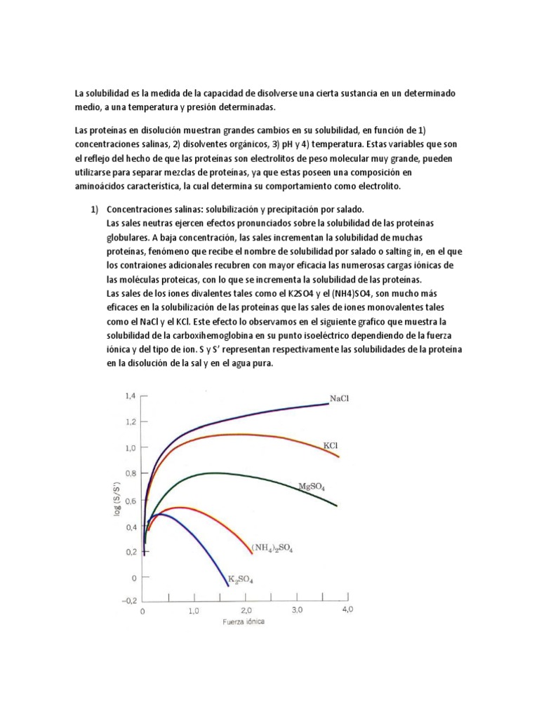 Salting in Salting Out Precipitacion Solventes PDF | PDF | Solubilidad ...