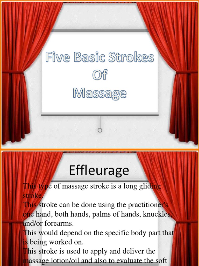 Five Basic Massage Strokes Explained | PDF