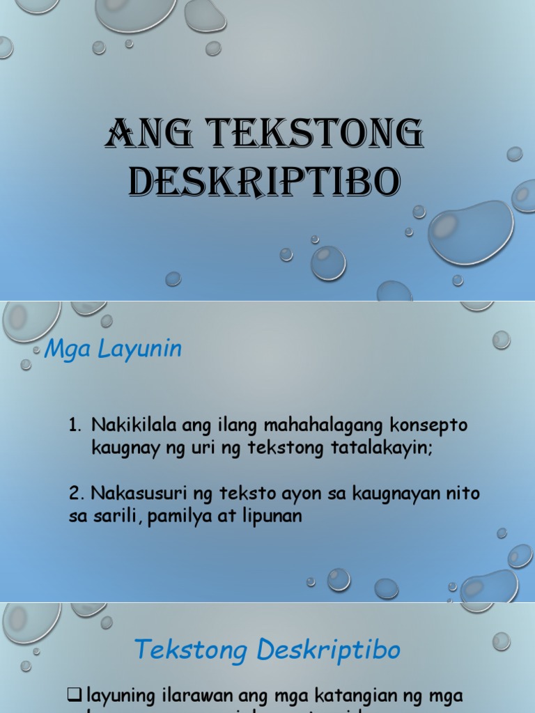 Tekstong Deskriptibo | PDF