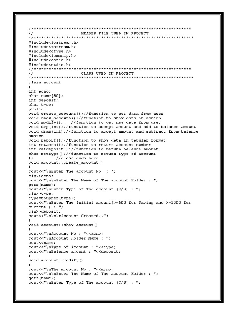 Banking Management System C++ | PDF | Software Development ...