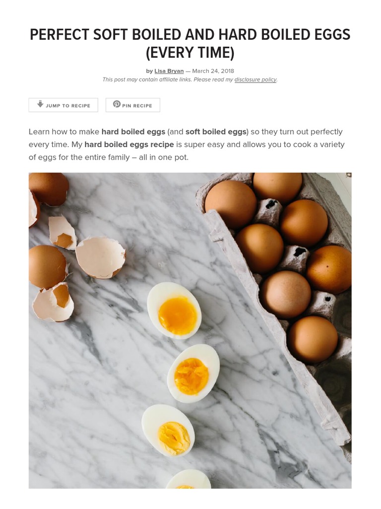 Perfect Soft and Hard Boiled Eggs Guide | PDF | Egg As Food | Egg