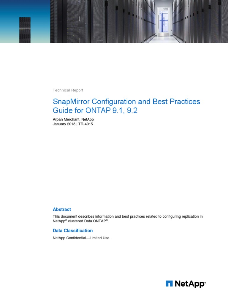 Netapp Snapmirror Configuration | PDF | Backup | Replication (Computing)