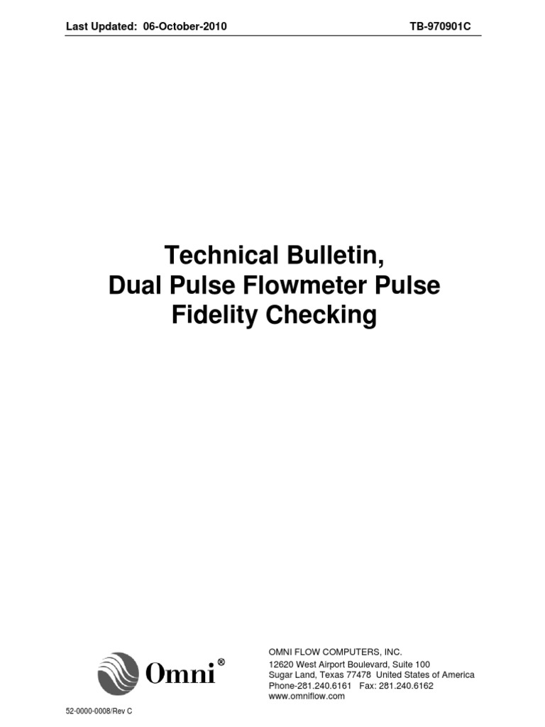 970901C Dual Pulse Flowmeter Pulse Fidelity Checking | PDF | Flow ...