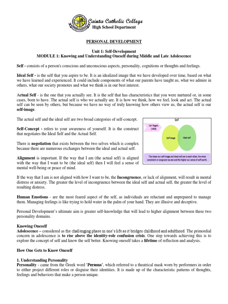 PerDev Module 1 | Download Free PDF | Self | Thought