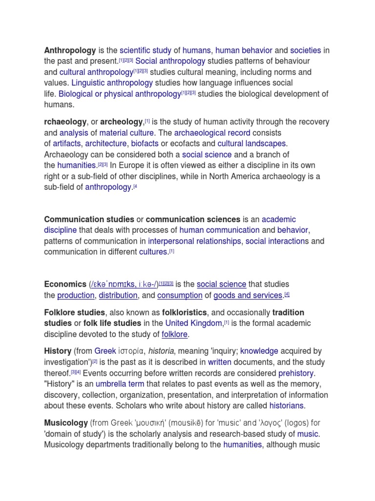 Branches of Social Science | PDF | Social Science | Anthropology