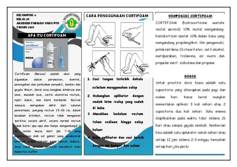 Cara Penggunaan Cortifoam Rektal | PDF