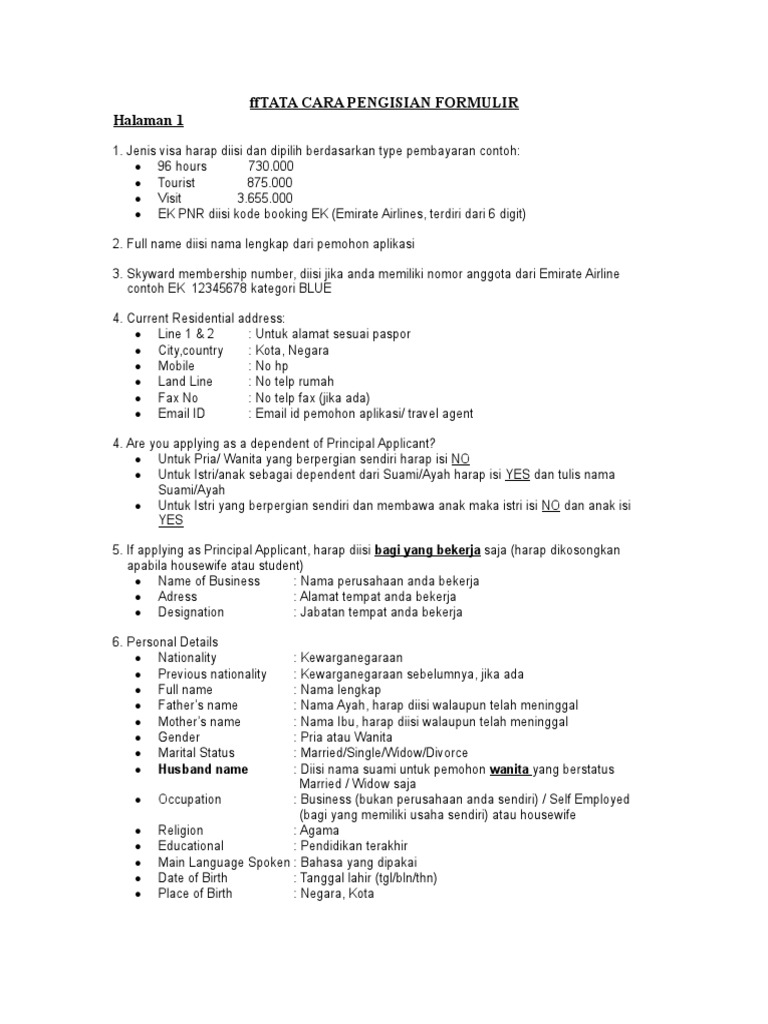 3.cara Pengisian Formulir | PDF