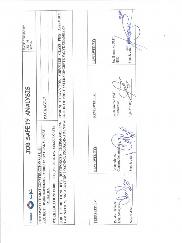 Jsa 32 Rev 03 RTR Pipe Installation, Loading & Unloading of Pre Casted Valve Chambers | PDF