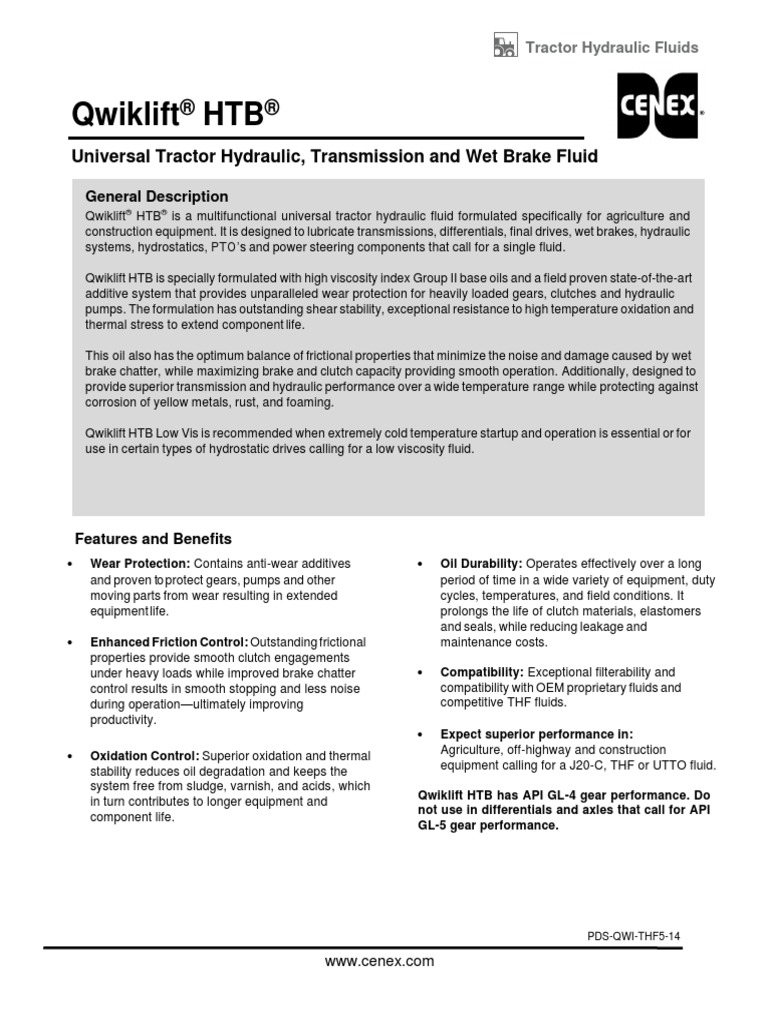 02-02 Qwiklift HTB - Pds-76-14rev1 | PDF | Transmission (Mechanics ...