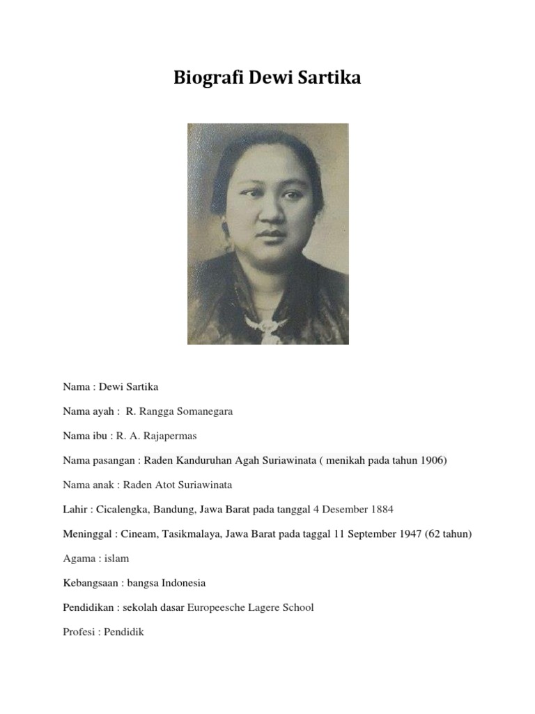 Biografi Dewi Sartika | PDF