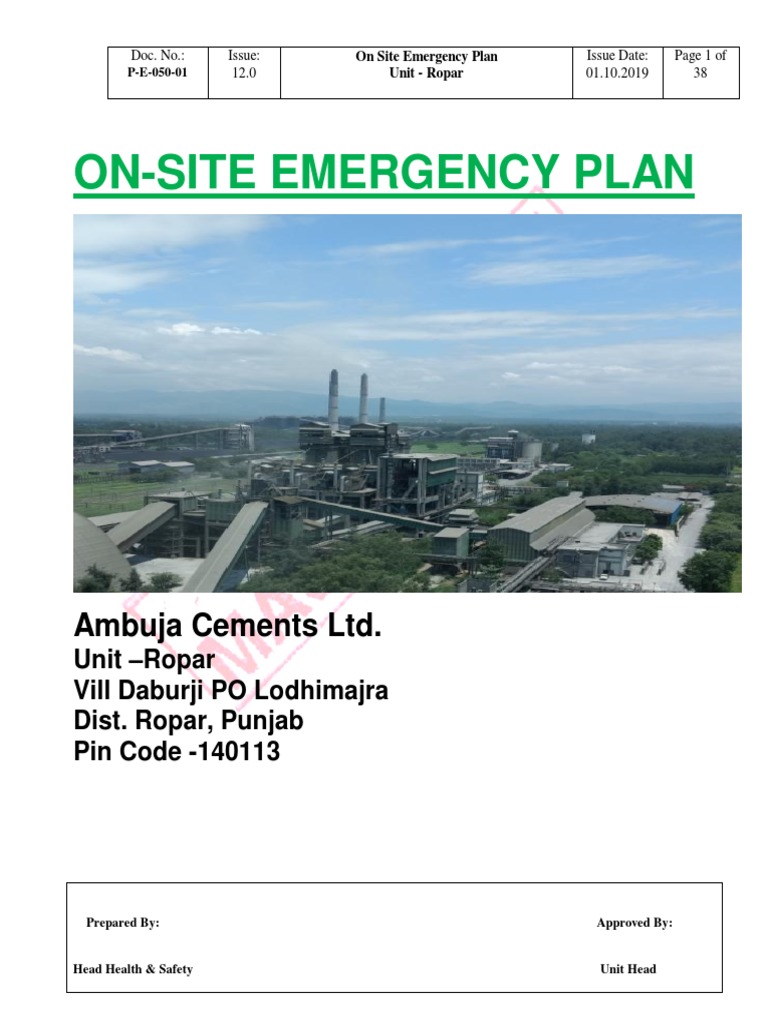 Ropar Revised Emergency Response Plan 01.10.2019 | PDF | Emergency ...