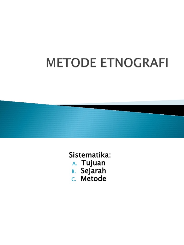 Metode Etnografi | PDF | Field Research | Ethnography