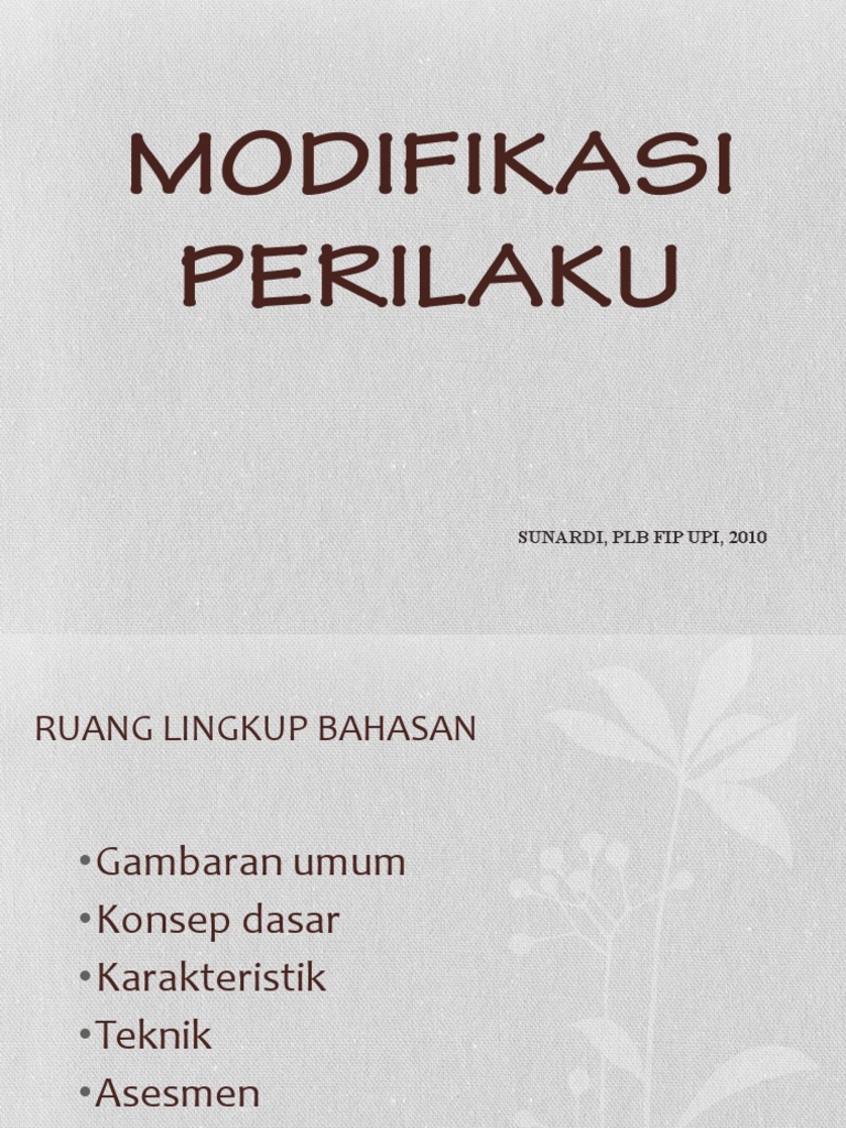 Modifikasi Perilaku PDF | PDF