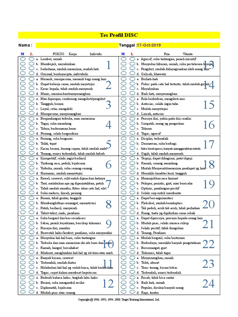 Tes Profil DISC | PDF