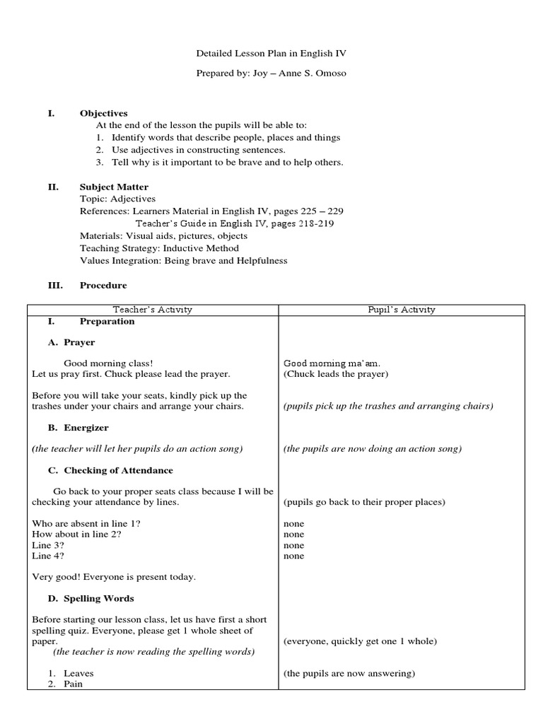 Adjective | PDF | Lesson Plan