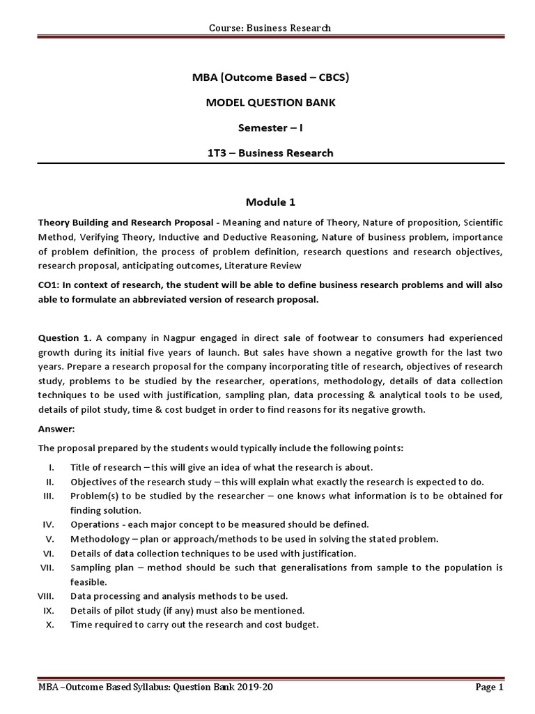 MBA Research Proposal Examples | PDF | Sampling (Statistics) | Standard ...