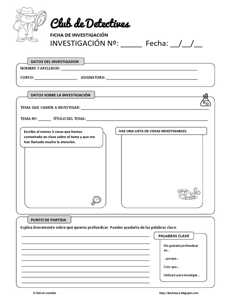 Club de Detectives - Ficha para promover la investigación.pdf | PDF