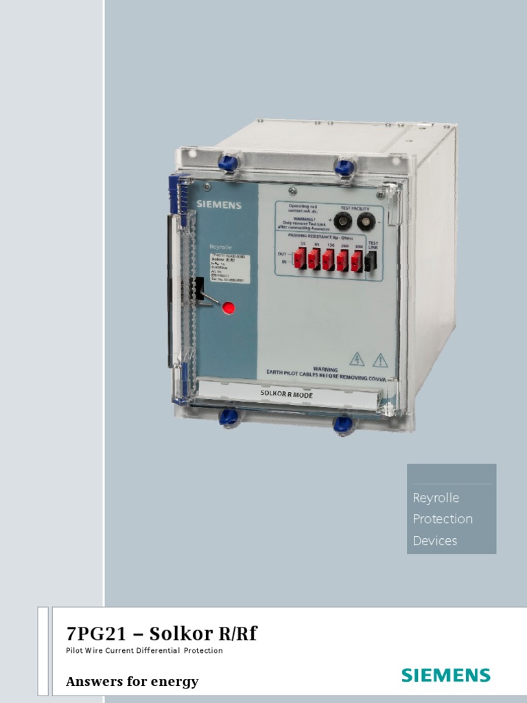 Solkor R/Rf Pilot Wire Protection Guide | PDF | Relay | Transformer