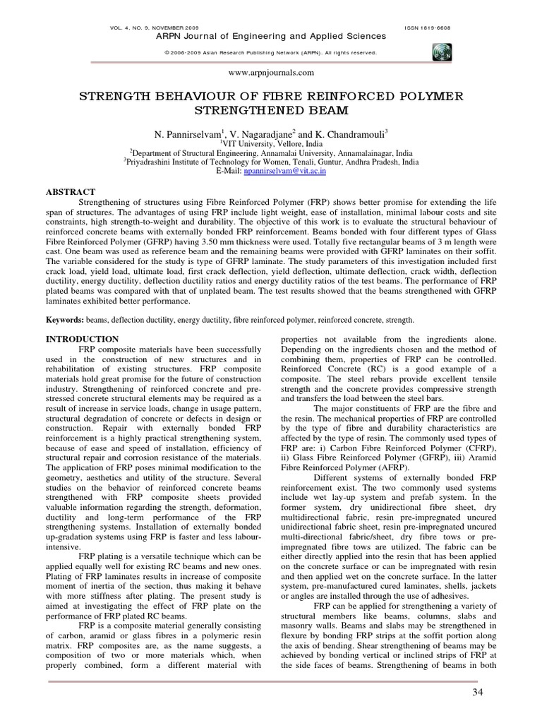 FRP Paper PDF | PDF | Fibre Reinforced Plastic | Reinforced Concrete