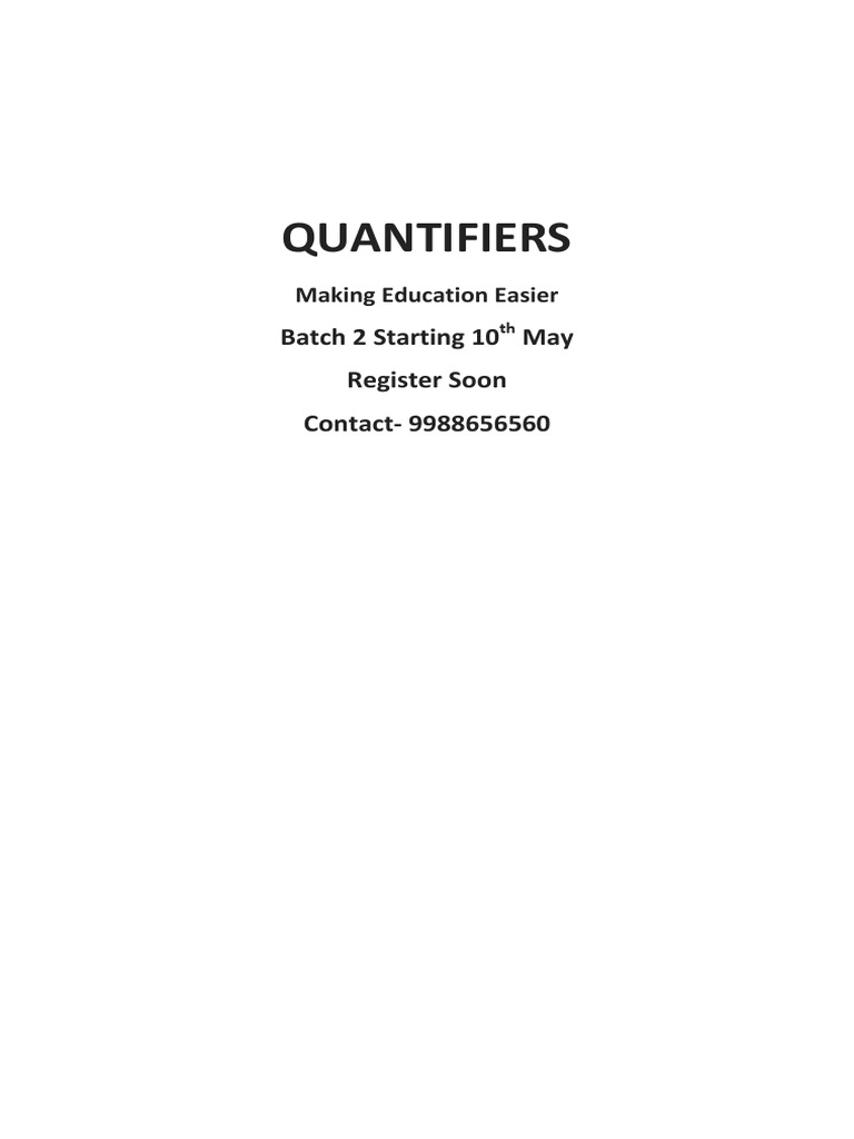 Quantifiers - Set of The Day | PDF | Teaching Mathematics | Business