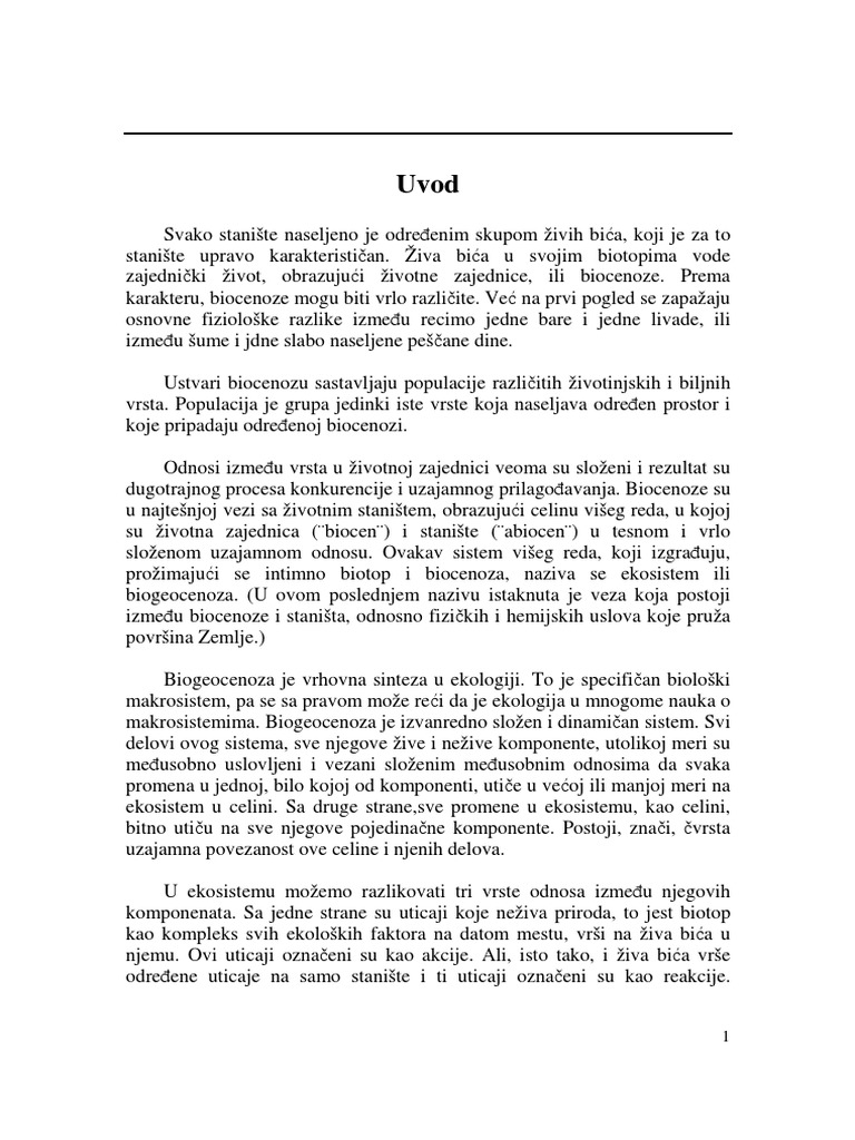Vodeni Ekosistem | PDF