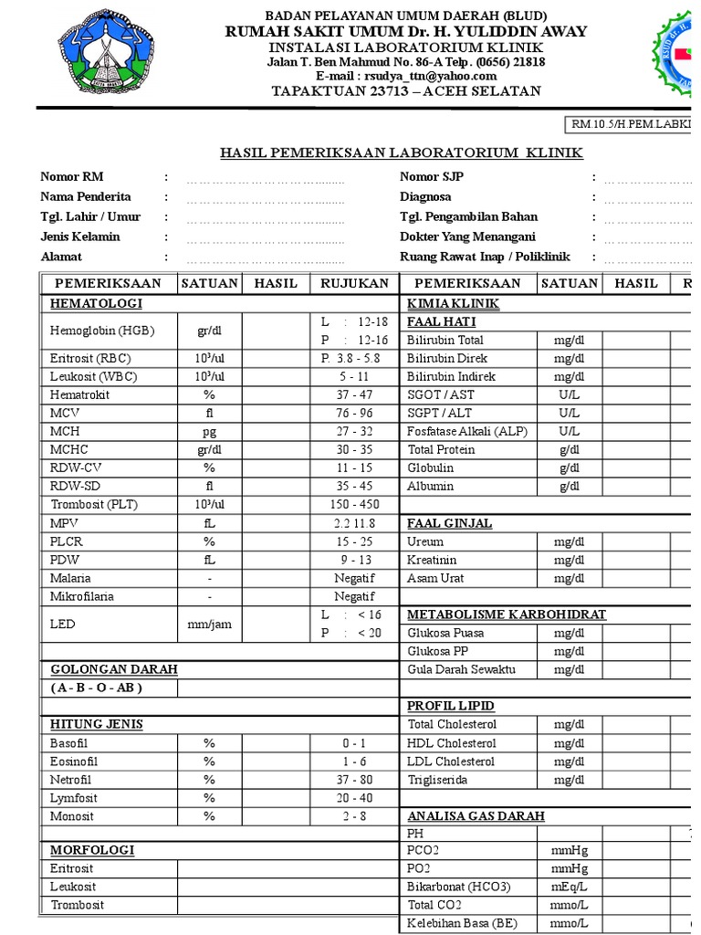 Blanko Laboratorium Baru | PDF