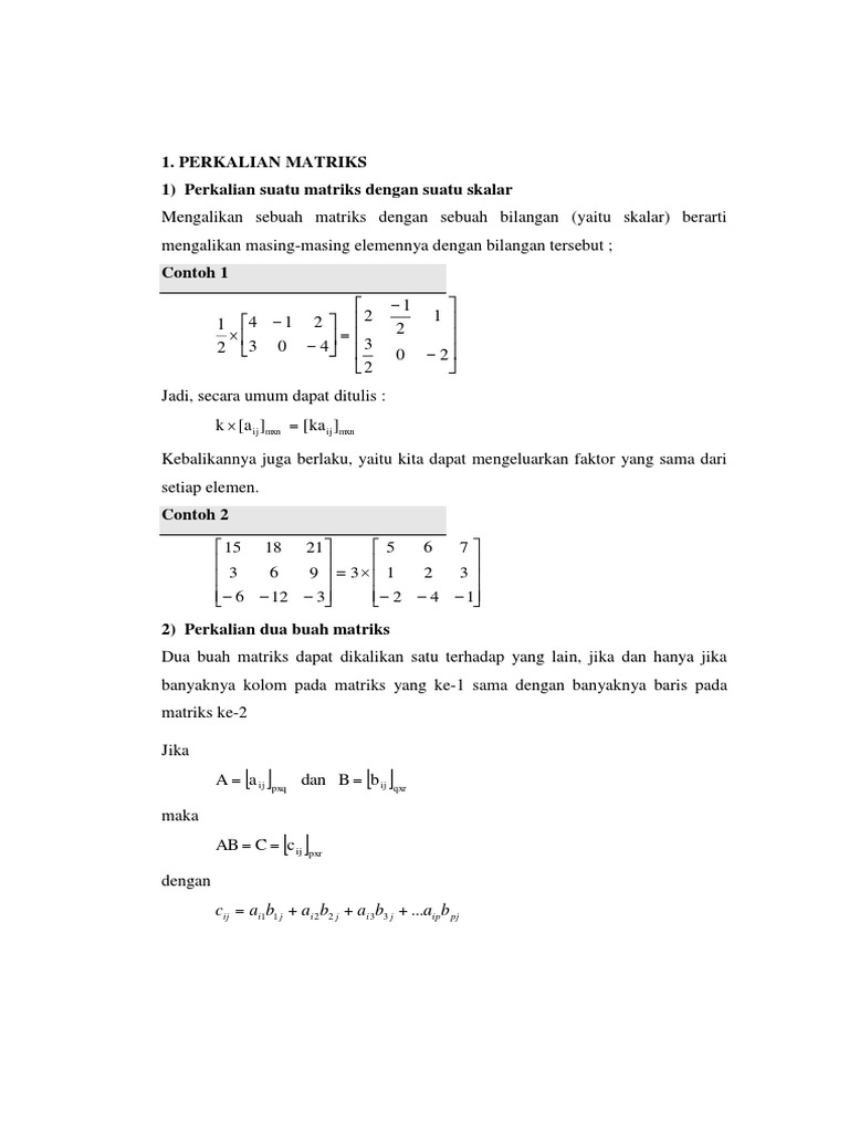Perkalian Matriks Dan Matrik Komut | PDF