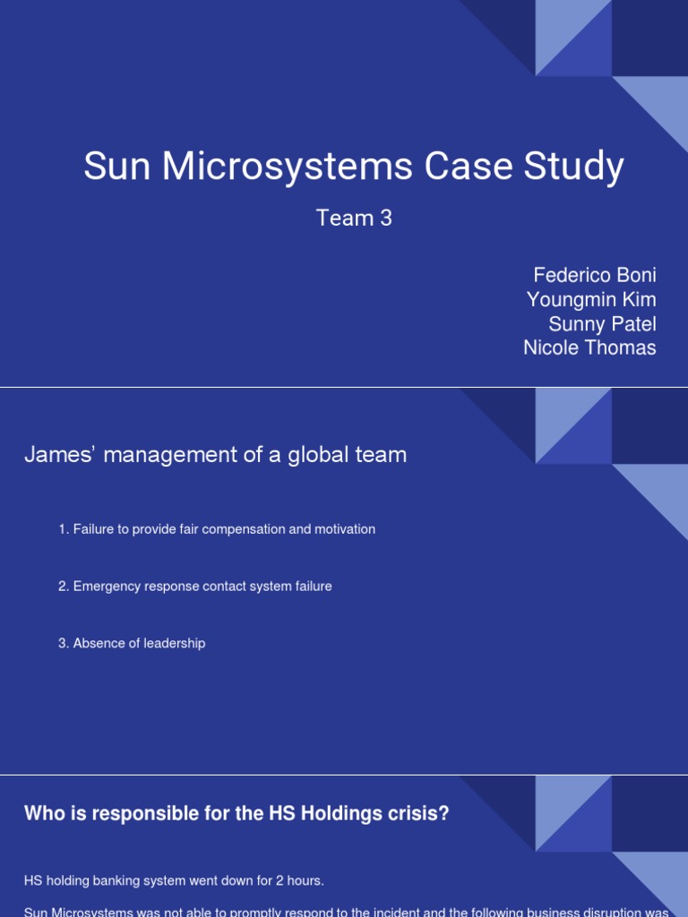 Sun Microsystems Case Study | PDF | Leadership | Motivation