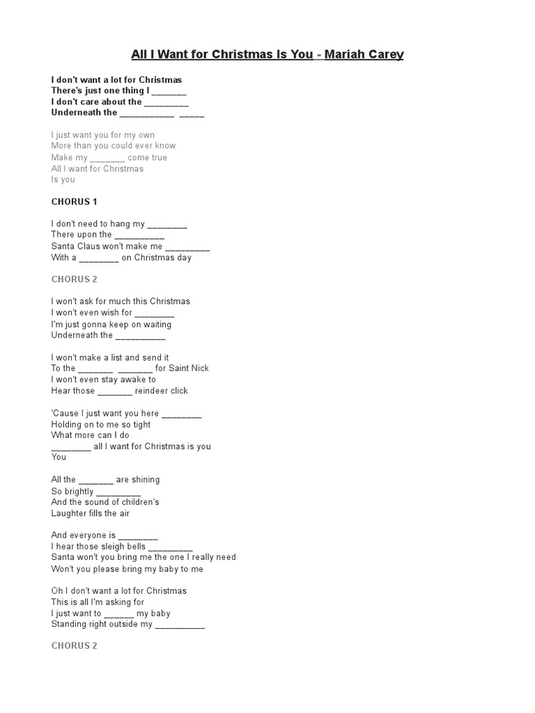 All I Want For Christmas Is You - Mariah Carey PDF | PDF