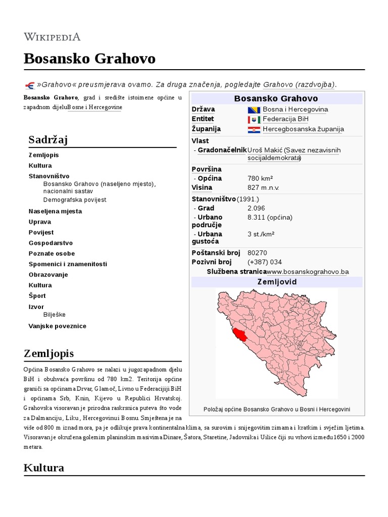 Bosansko Grahovo | PDF