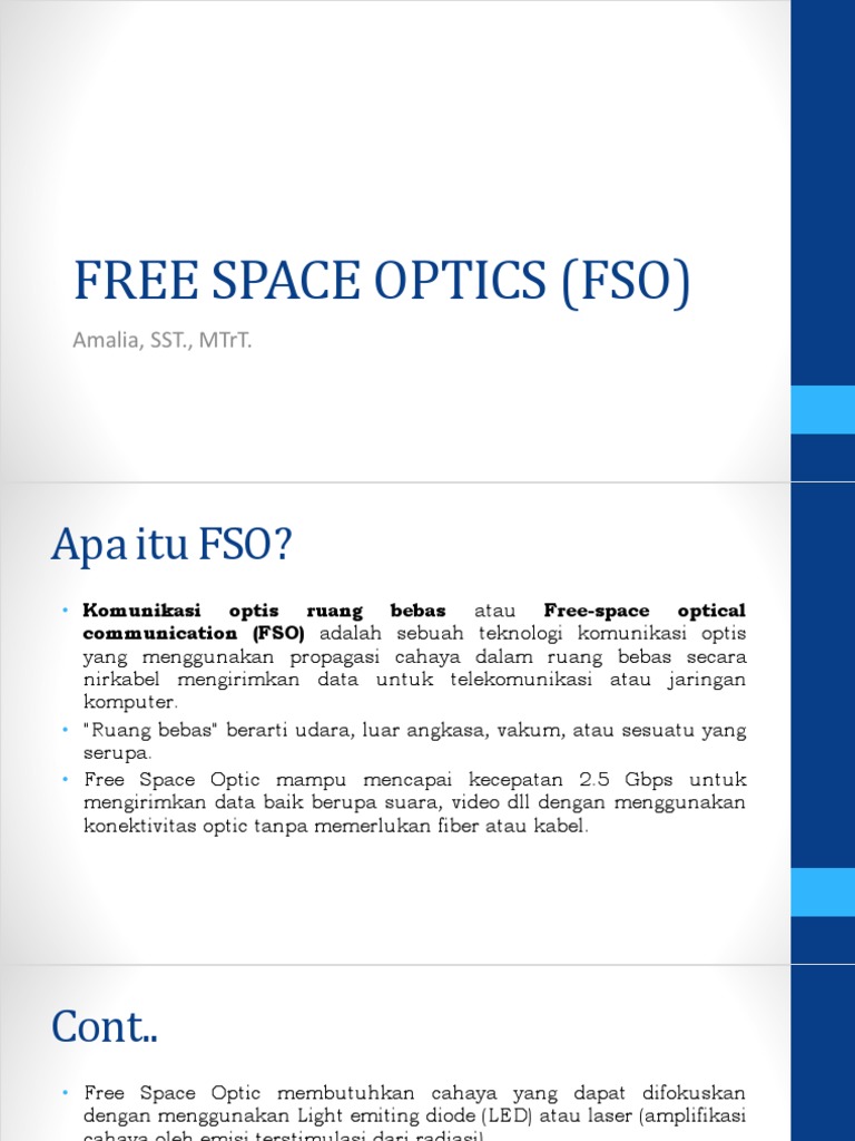 Free Space Optics (Fso) | PDF