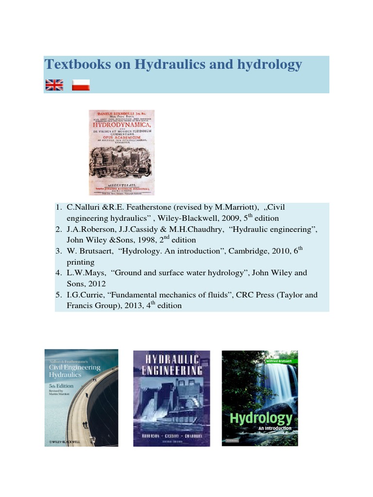 Hydraulics and Hydrology Textbooks List | PDF | Social Science ...