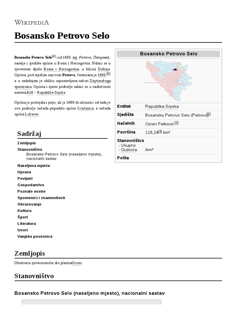 Bosansko Petrovo Selo | PDF