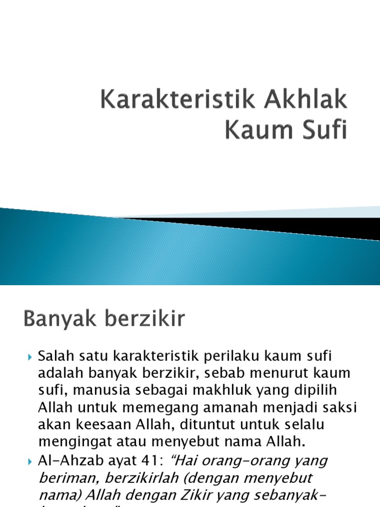 Pertemuan 12 Karakteristik Akhlak Kaum Sufi | PDF Pertemuan 12 Karakteristik Akhlak Kaum Sufi | PDF