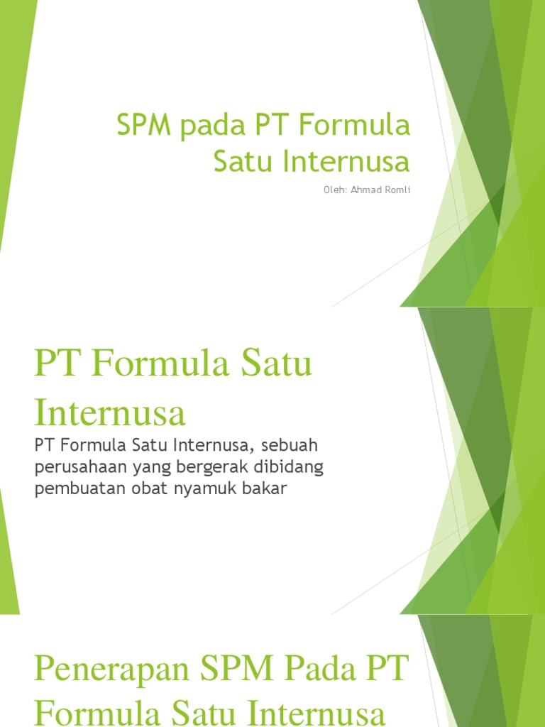 SPM Pada PT Formula Satu Internusa | PDF
