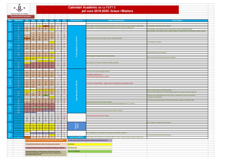 Calendario General Udl PDF | PDF