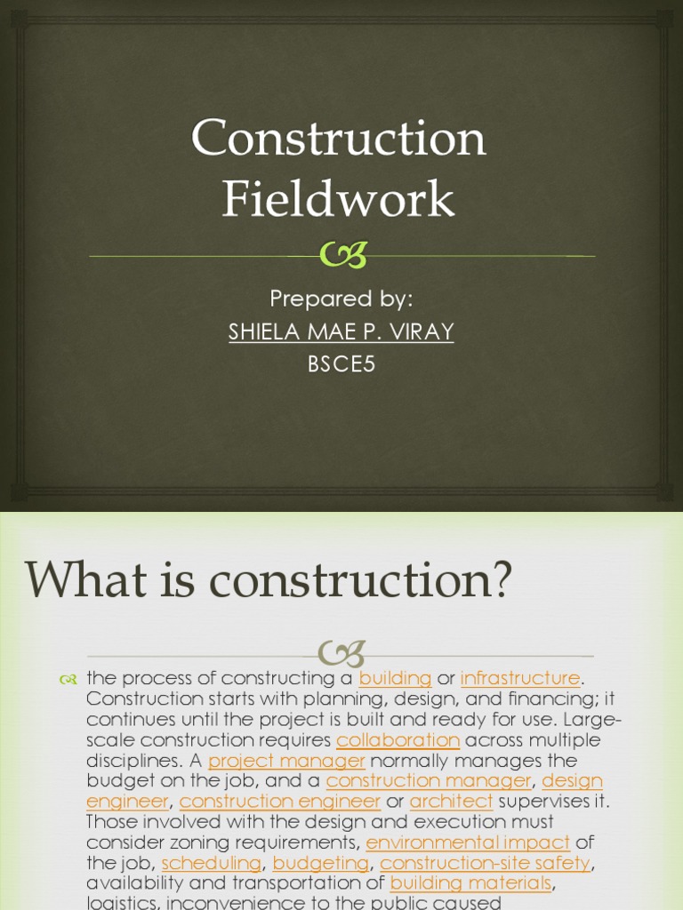 Overview of Construction Fieldwork | PDF | Economic Sectors | Engineering