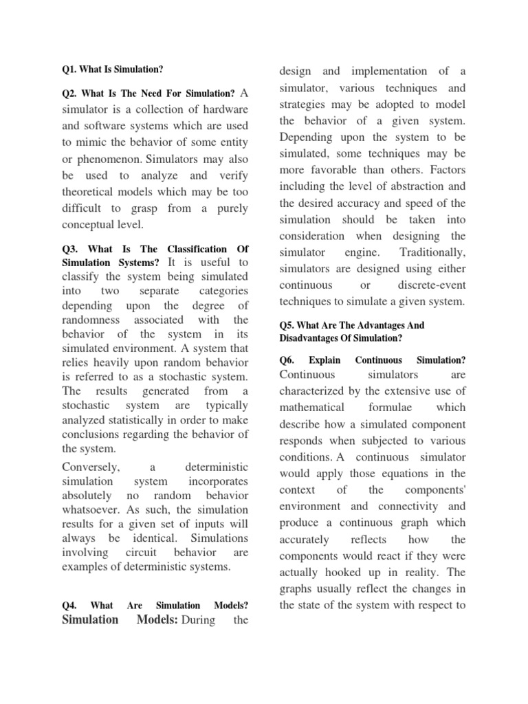 Viva Question# | PDF | Simulation | System